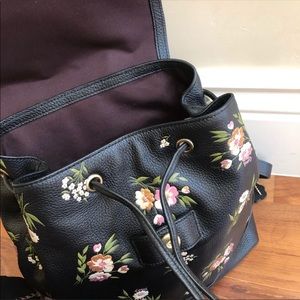Coach | Bags | Coach Floral Print Drawstring Backpack Black | Poshmark